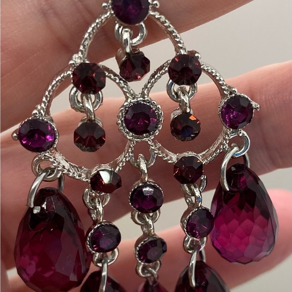 Jewelry | Raspberry Colored Dangle Earrings Chandelier Type So Pretty ...